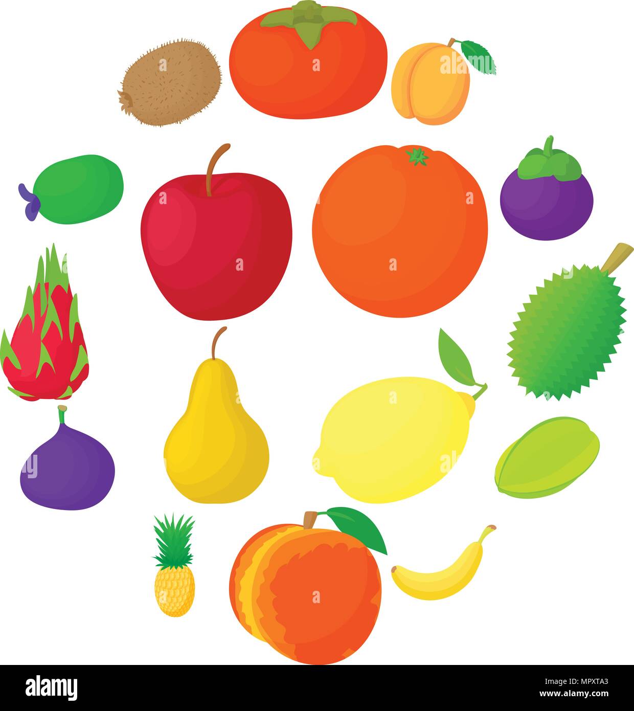 Fruit icons set, cartoon style Stock Vector Image & Art - Alamy
