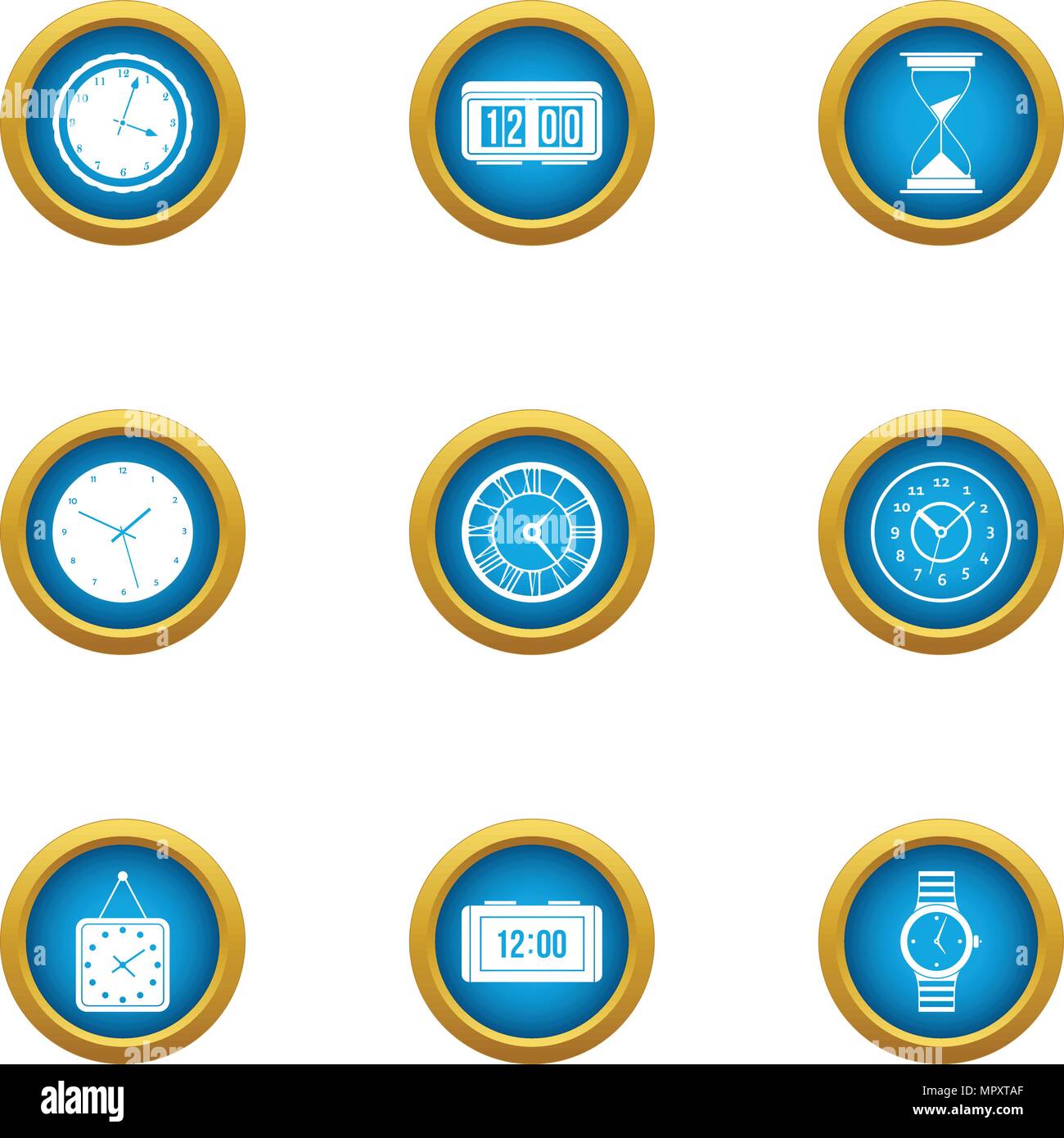 Time is running icons set, flat style Stock Vector Image & Art - Alamy