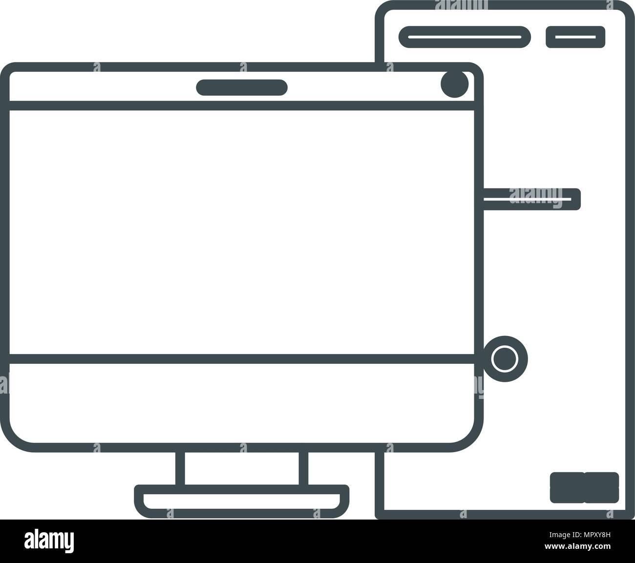 desktop computer isolated icon Stock Vector Image & Art - Alamy