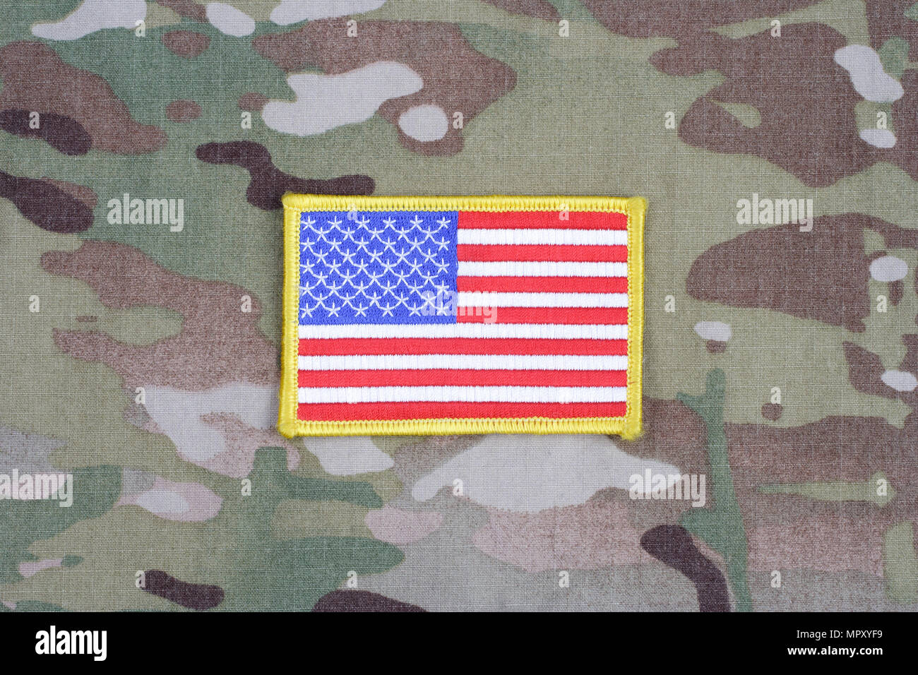 US ARMY flag patch on camouflage uniform Stock Photo - Alamy