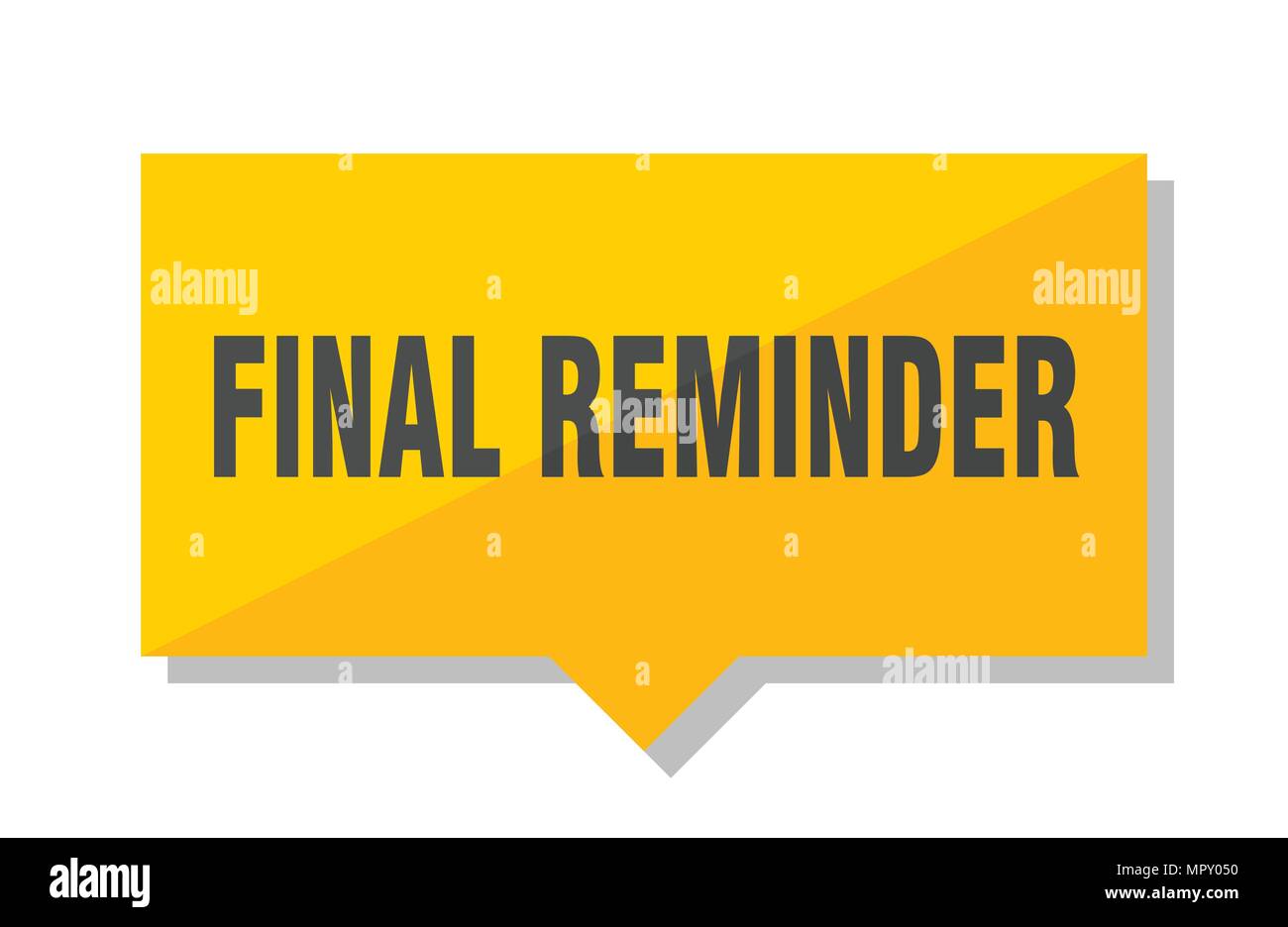 final reminder yellow square price tag Stock Vector Image & Art - Alamy