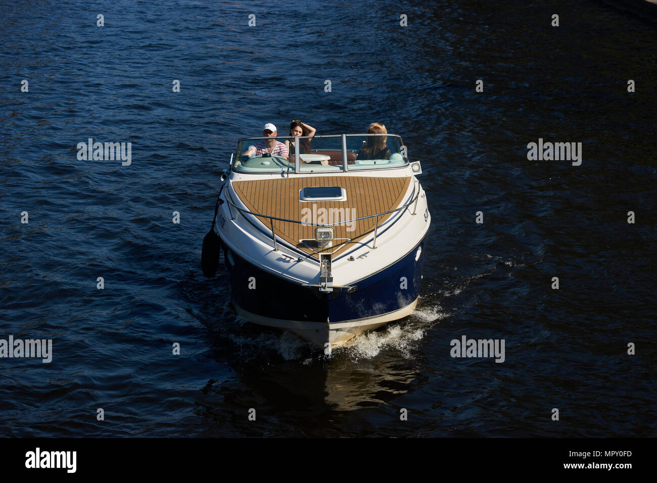 Motor boat on water Stock Photo - Alamy