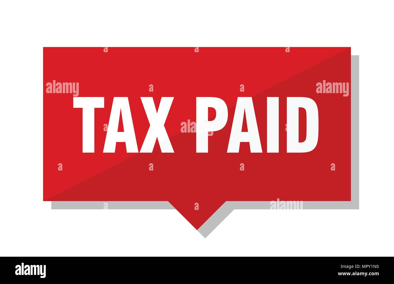tax paid red square price tag Stock Vector Image & Art - Alamy