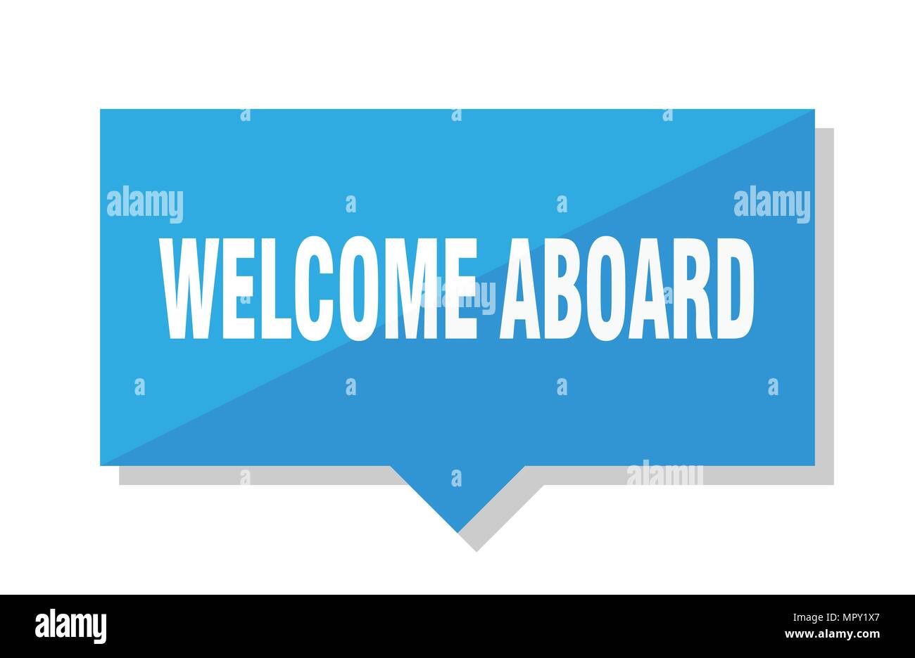 welcome aboard blue square price tag Stock Vector Image & Art - Alamy
