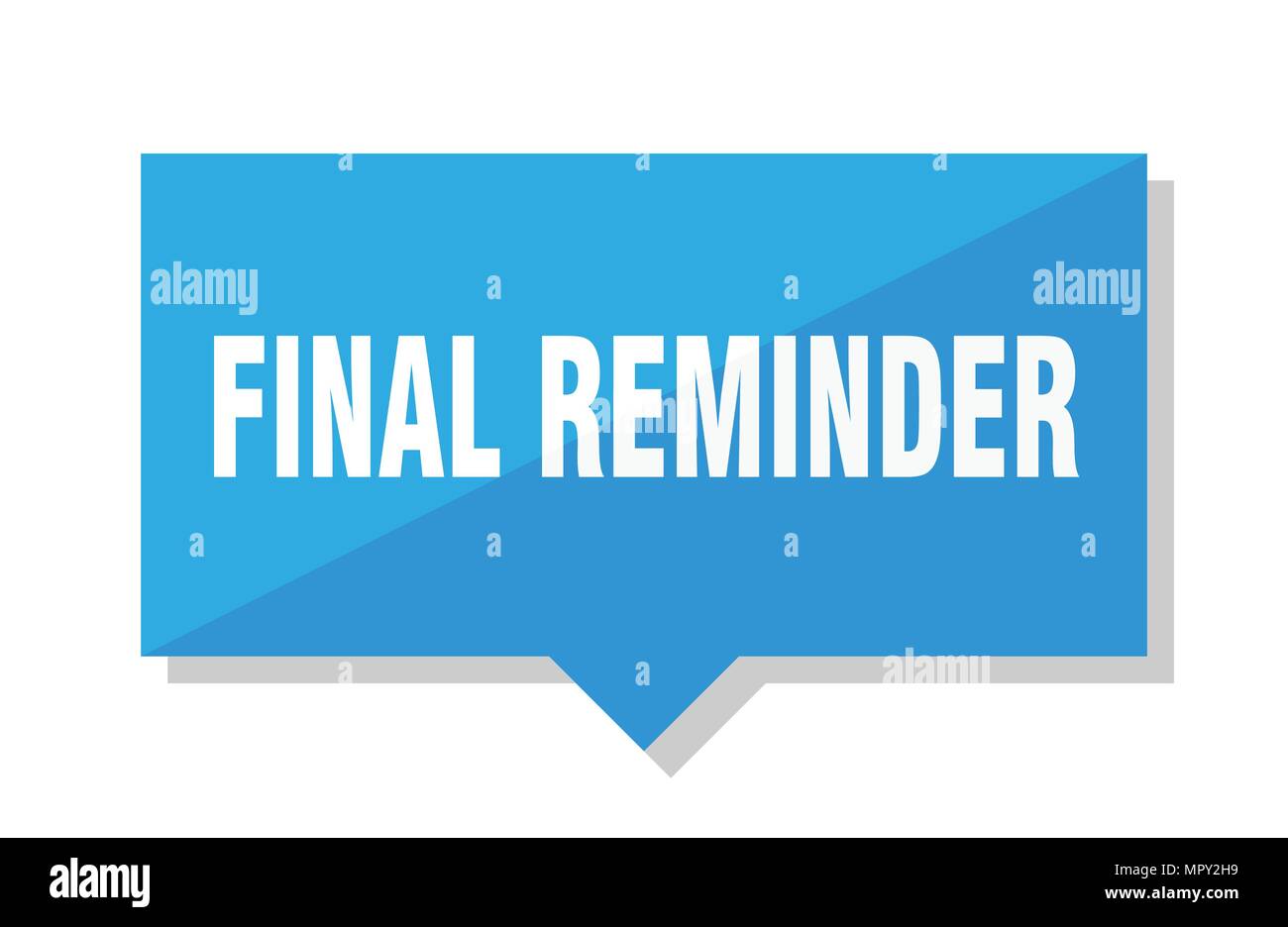 final reminder blue square price tag Stock Vector Image & Art - Alamy