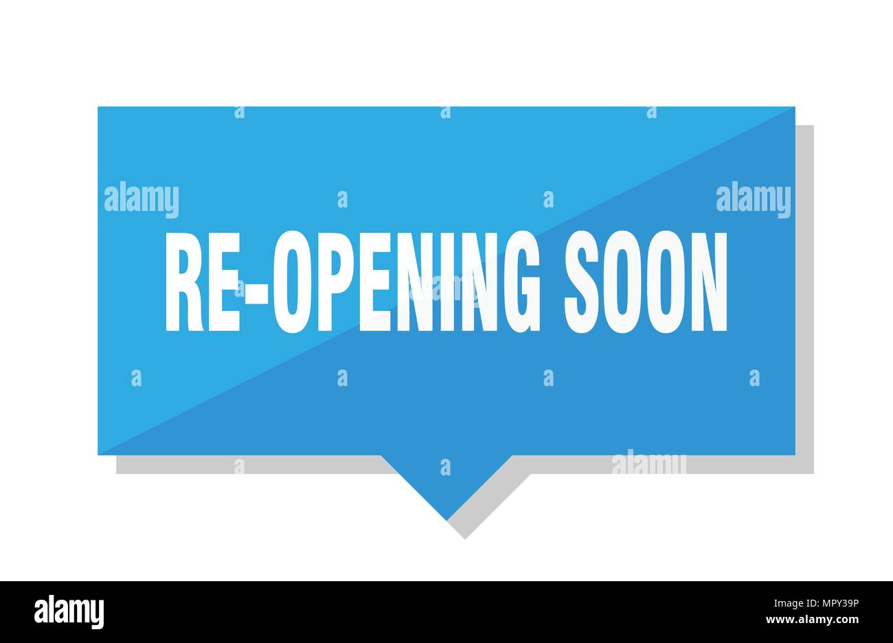 re-opening soon blue square price tag Stock Vector Image & Art - Alamy