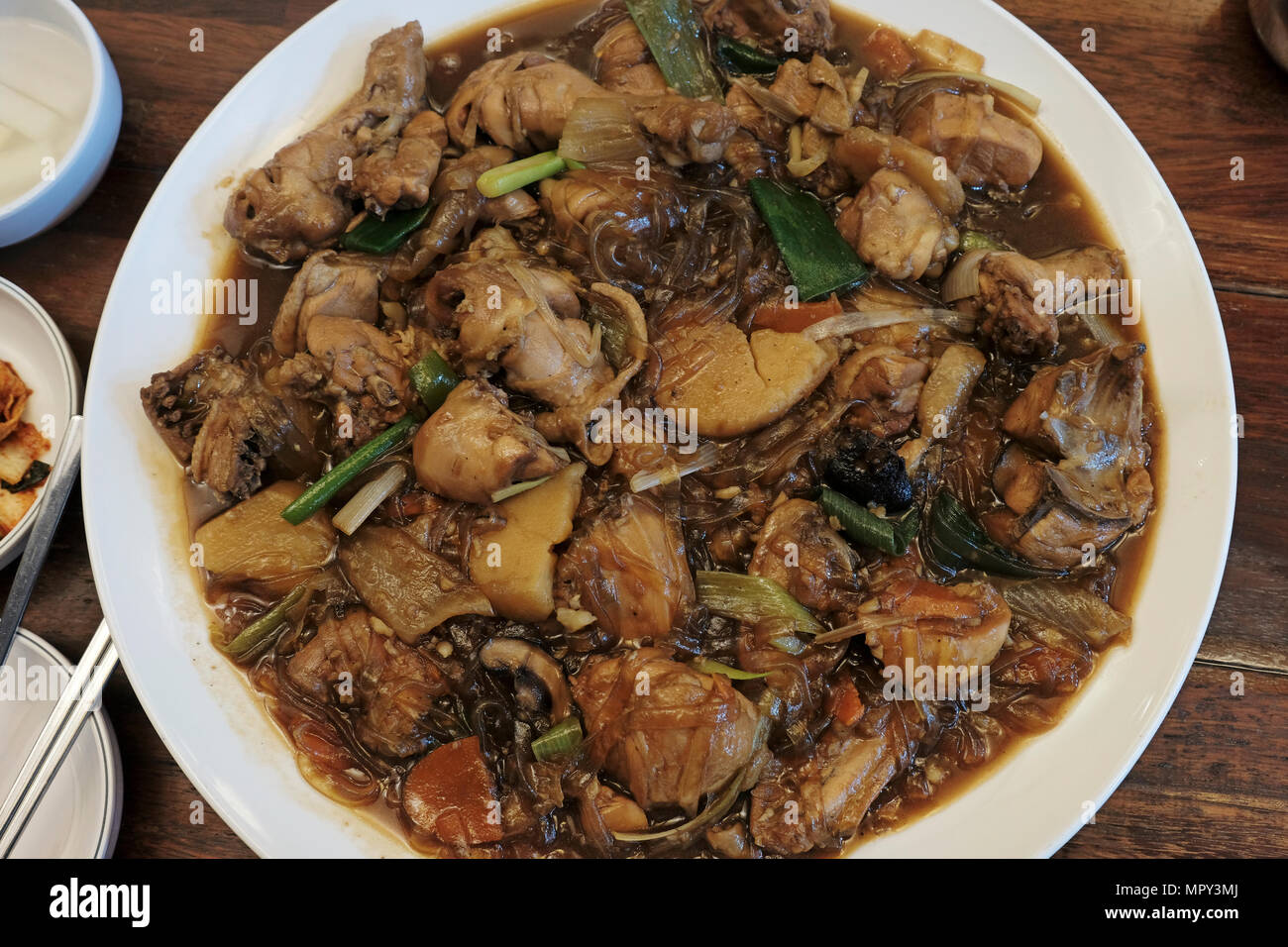 A dish of Jjimdak which is a dish known to have originated from Andong ...