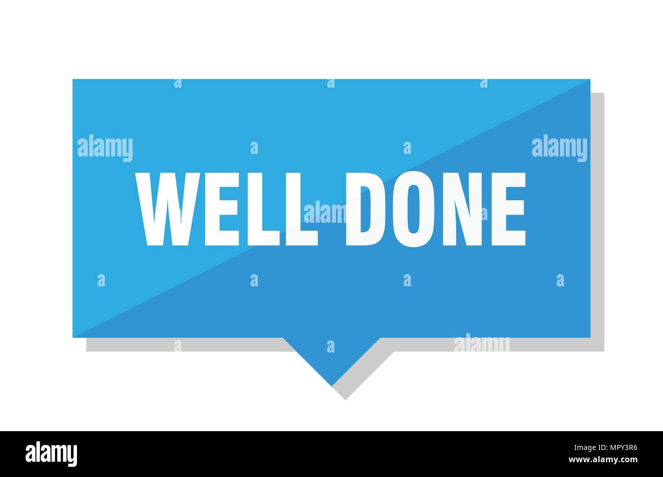 well done blue square price tag Stock Vector Image & Art - Alamy