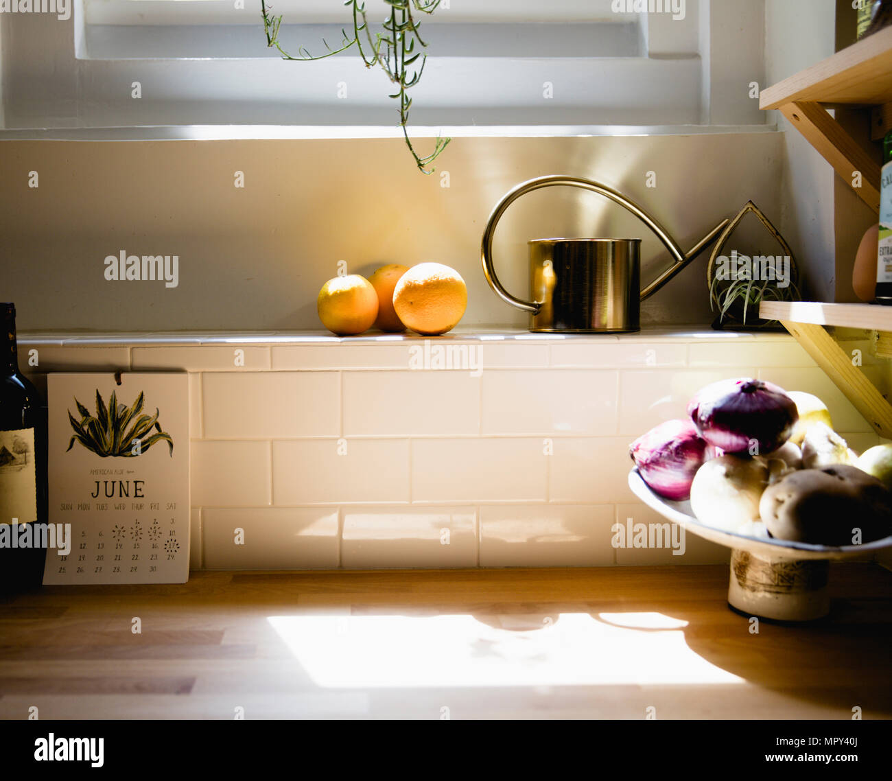 Food on kitchen counter at home Stock Photo - Alamy