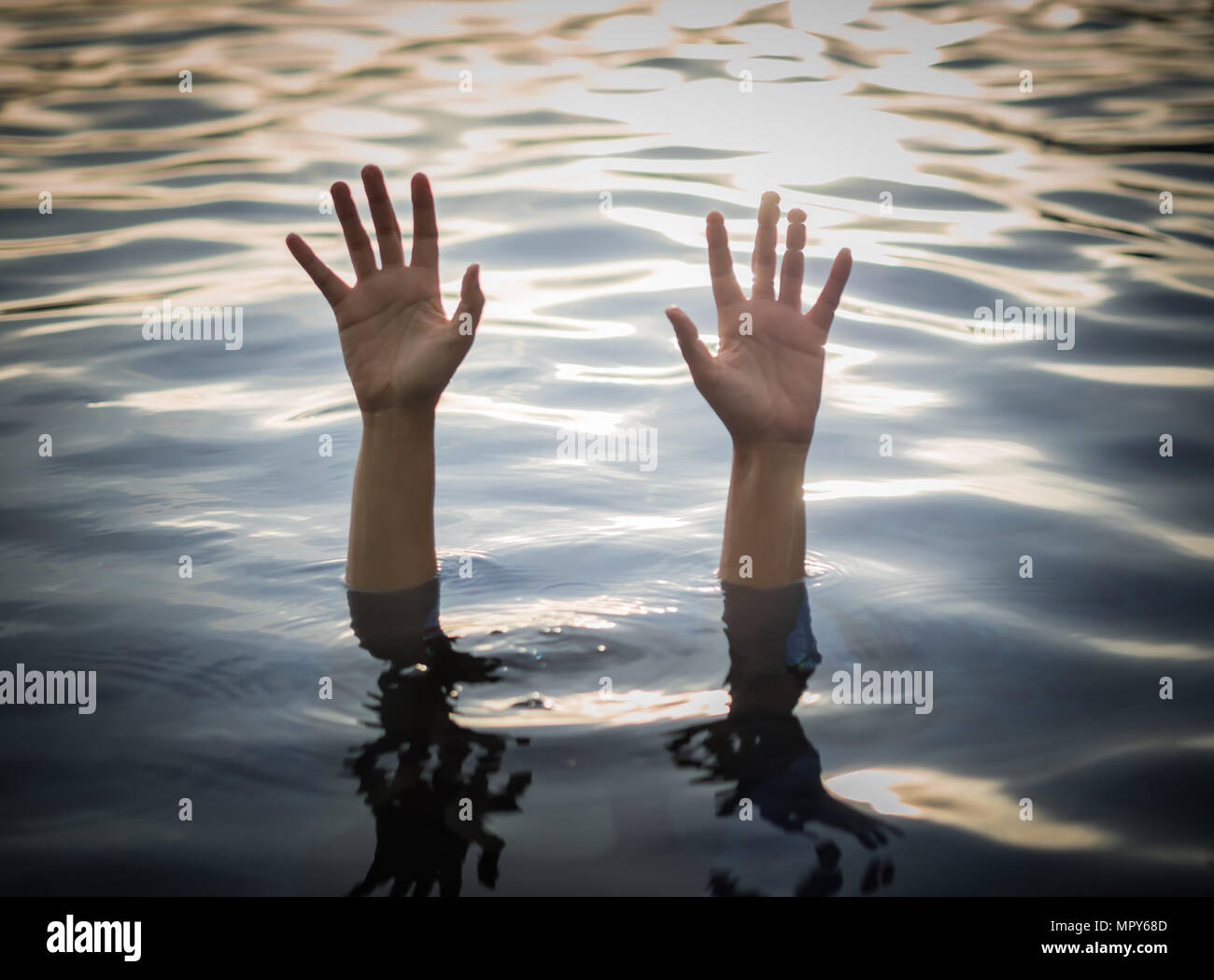 Girl Drowning In Ocean