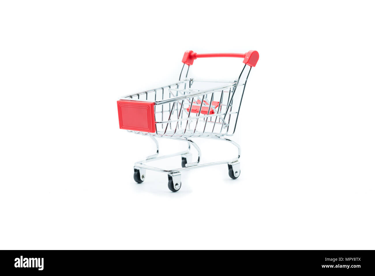 Empty shopping cart trolley isolated on white backgrounds Stock Photo ...
