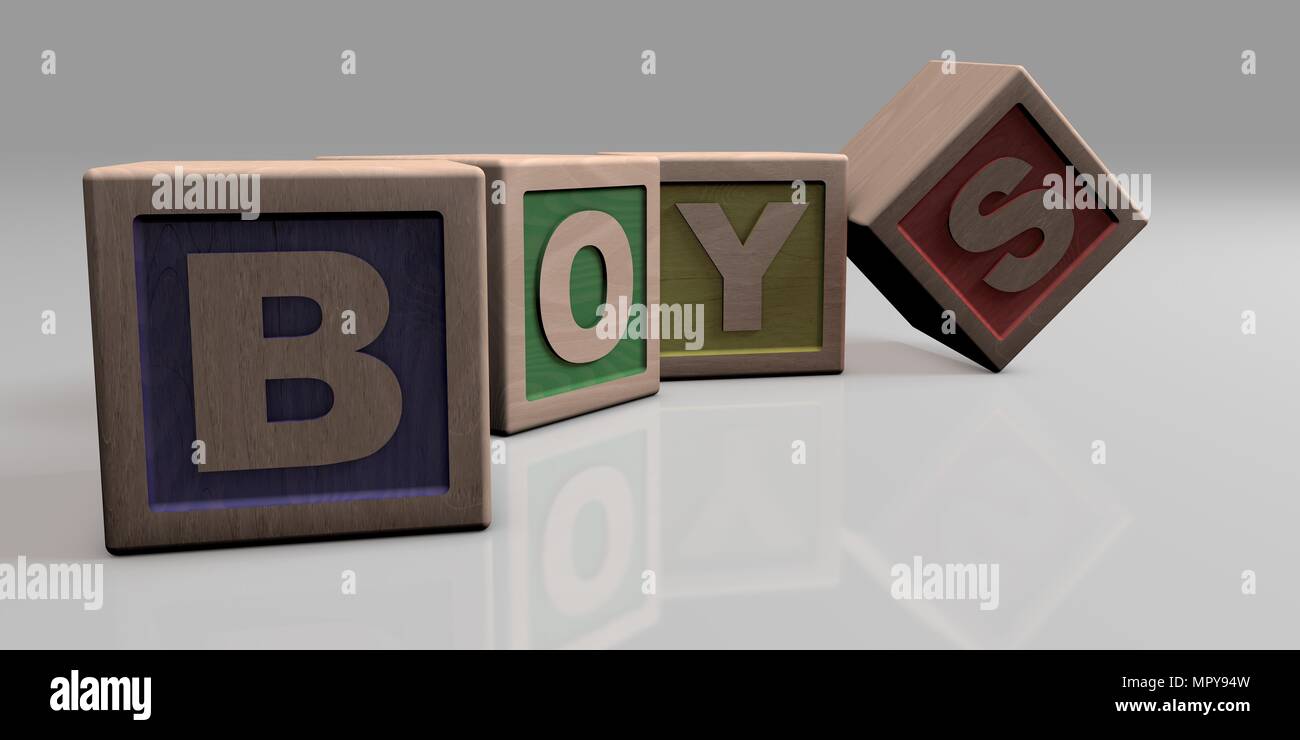 BOYS written with wooden blocks Stock Photo - Alamy