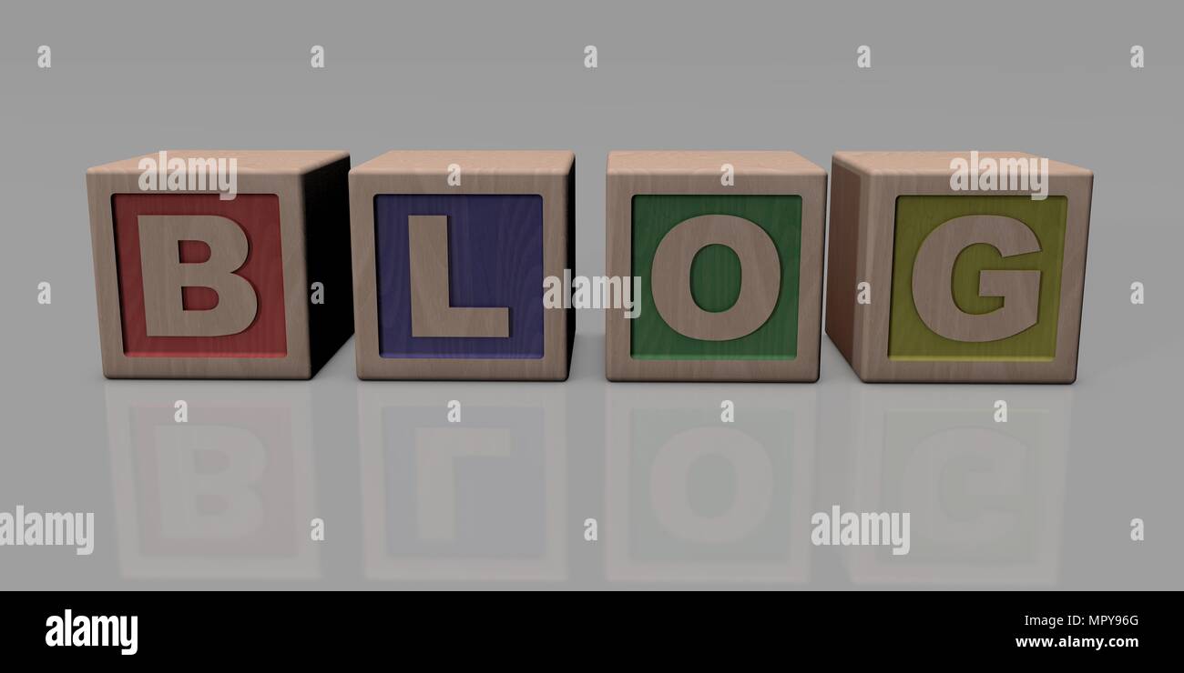 BLOG written with wooden blocks Stock Photo - Alamy