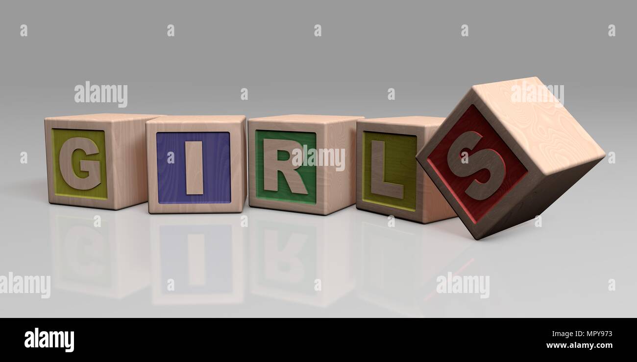 GIRLS written with wooden blocks Stock Photo - Alamy