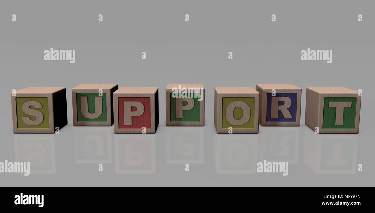 SUPPORT written with wooden blocks Stock Photo - Alamy