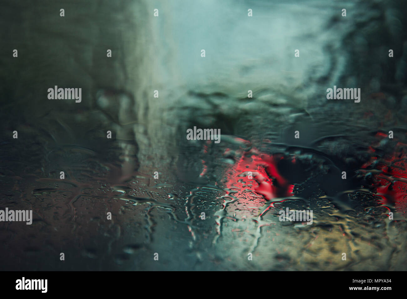 Close-up of wet windshield during rainy season Stock Photo - Alamy
