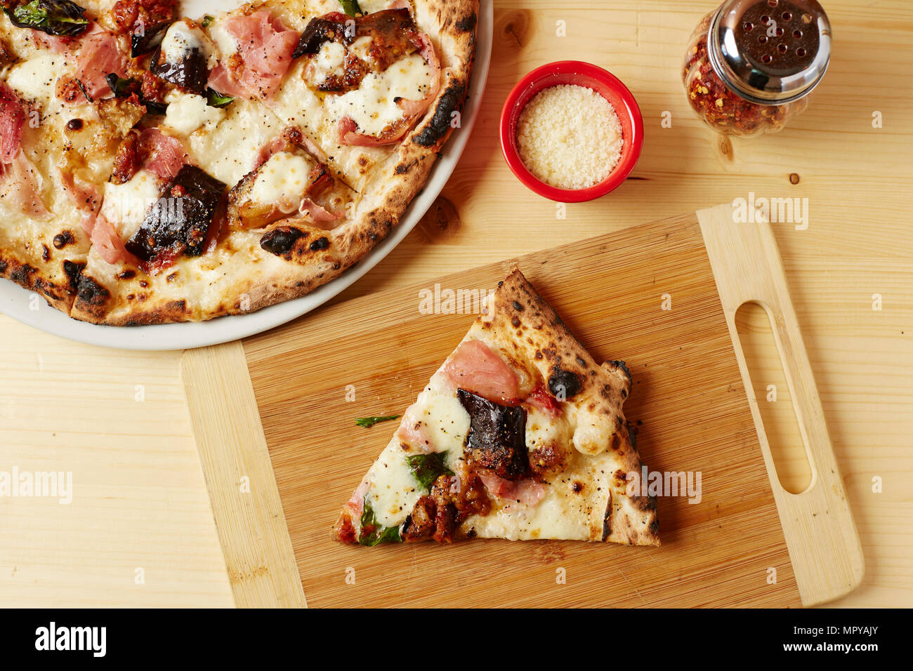 Slice pizza overhead view hi-res stock photography and images - Alamy