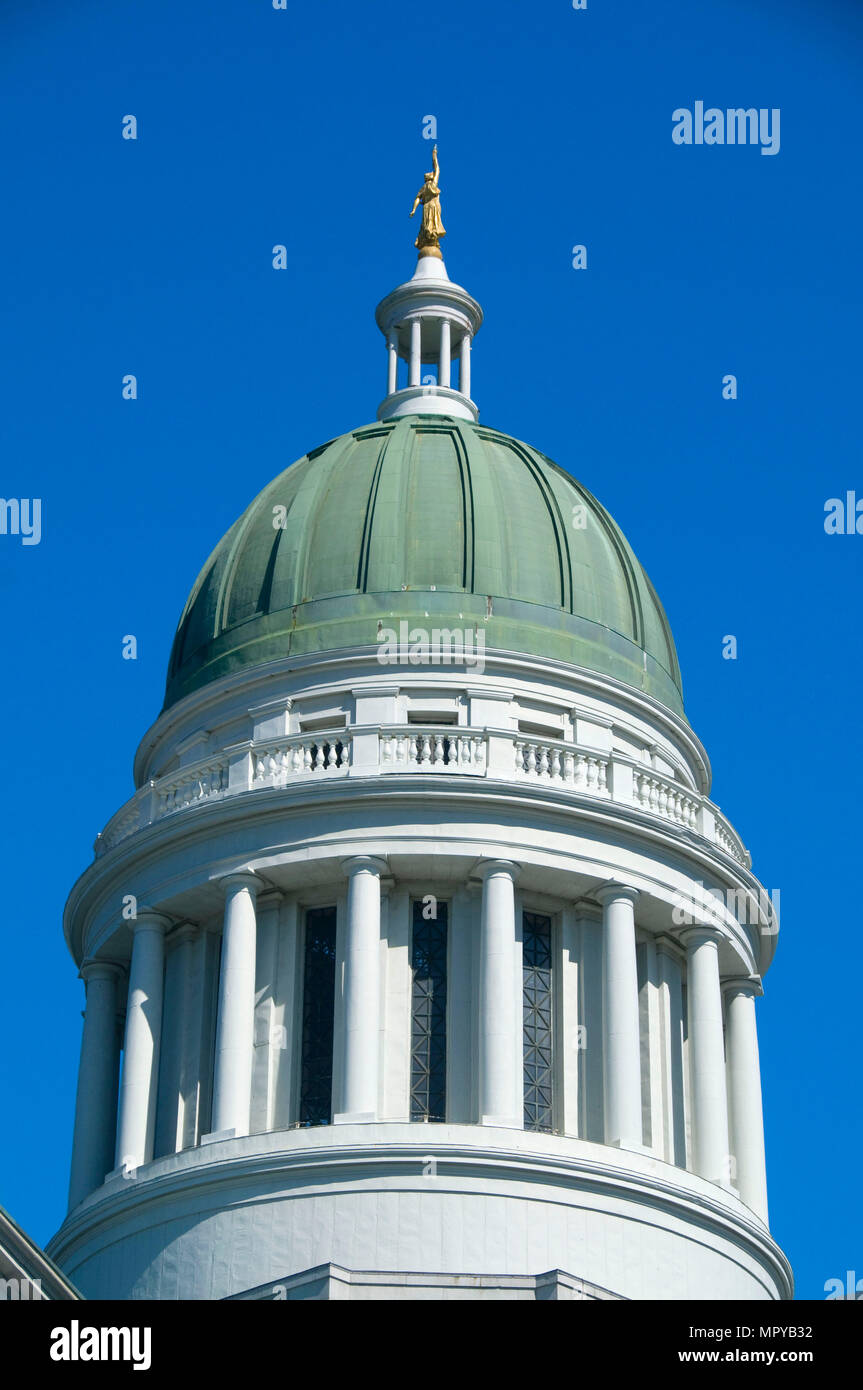 State Capitol dome, Augusta, Maine Stock Photo - Alamy