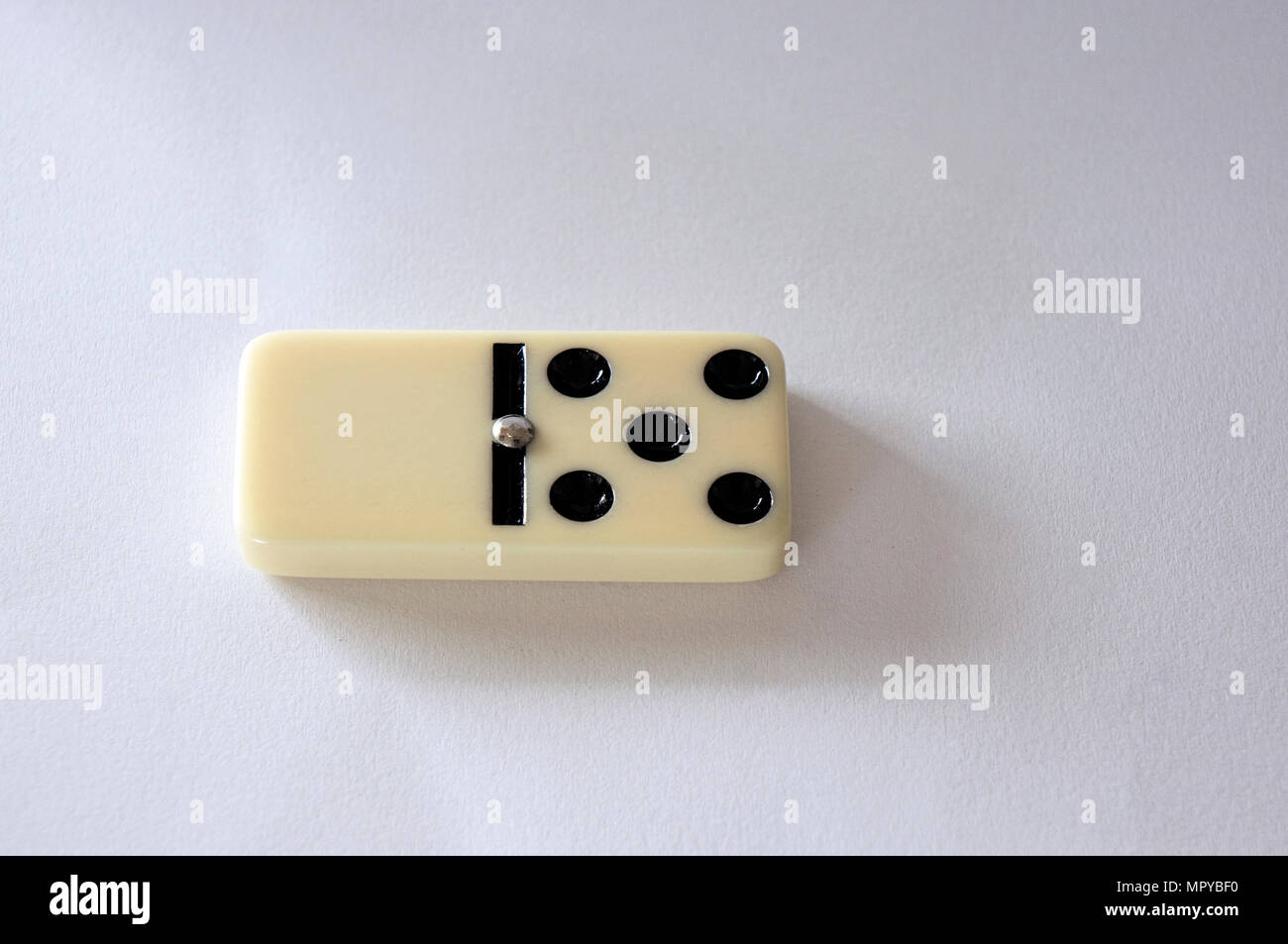 domino isolated white background five zero game piece Stock Photo - Alamy