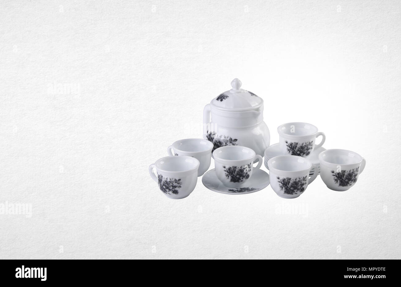 tea set or antique porcelain tea set on background Stock Photo - Alamy