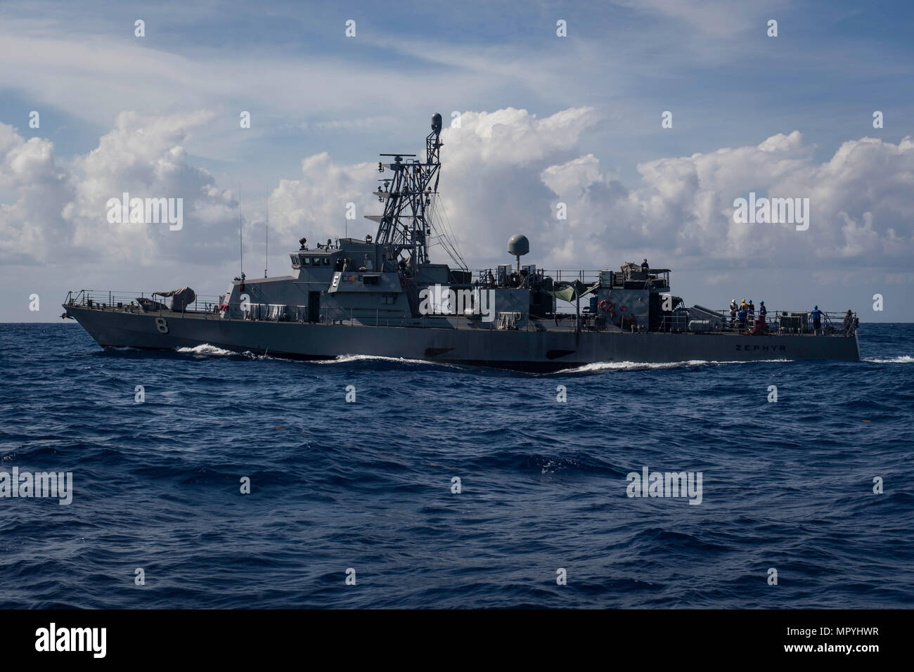 170421-N-EO381-154 CARIBBEAN SEA (April 21, 2017) - The Cyclone-class ...