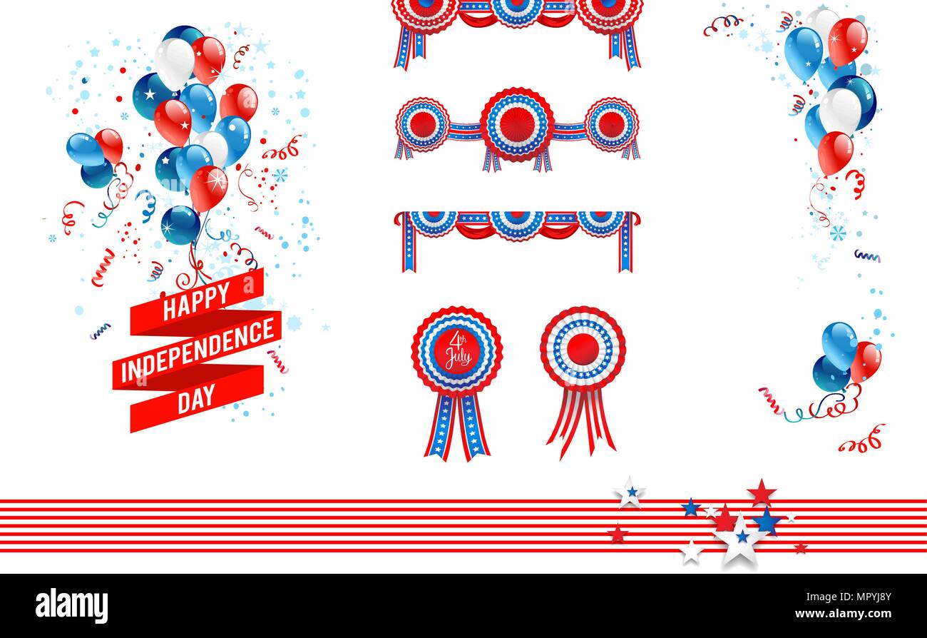 Independence day design elements Stock Vector Image & Art - Alamy