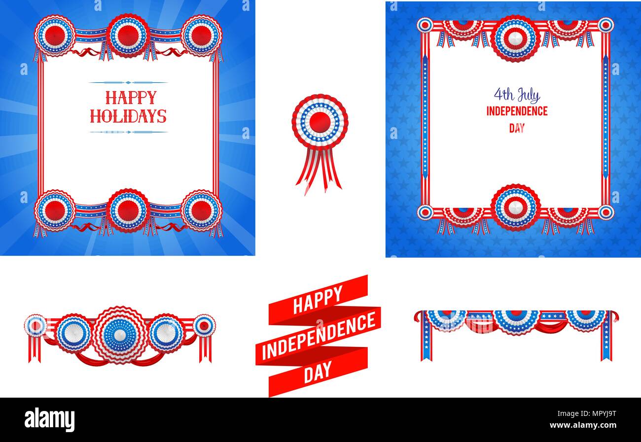 Independence day design set Stock Vector Image & Art - Alamy
