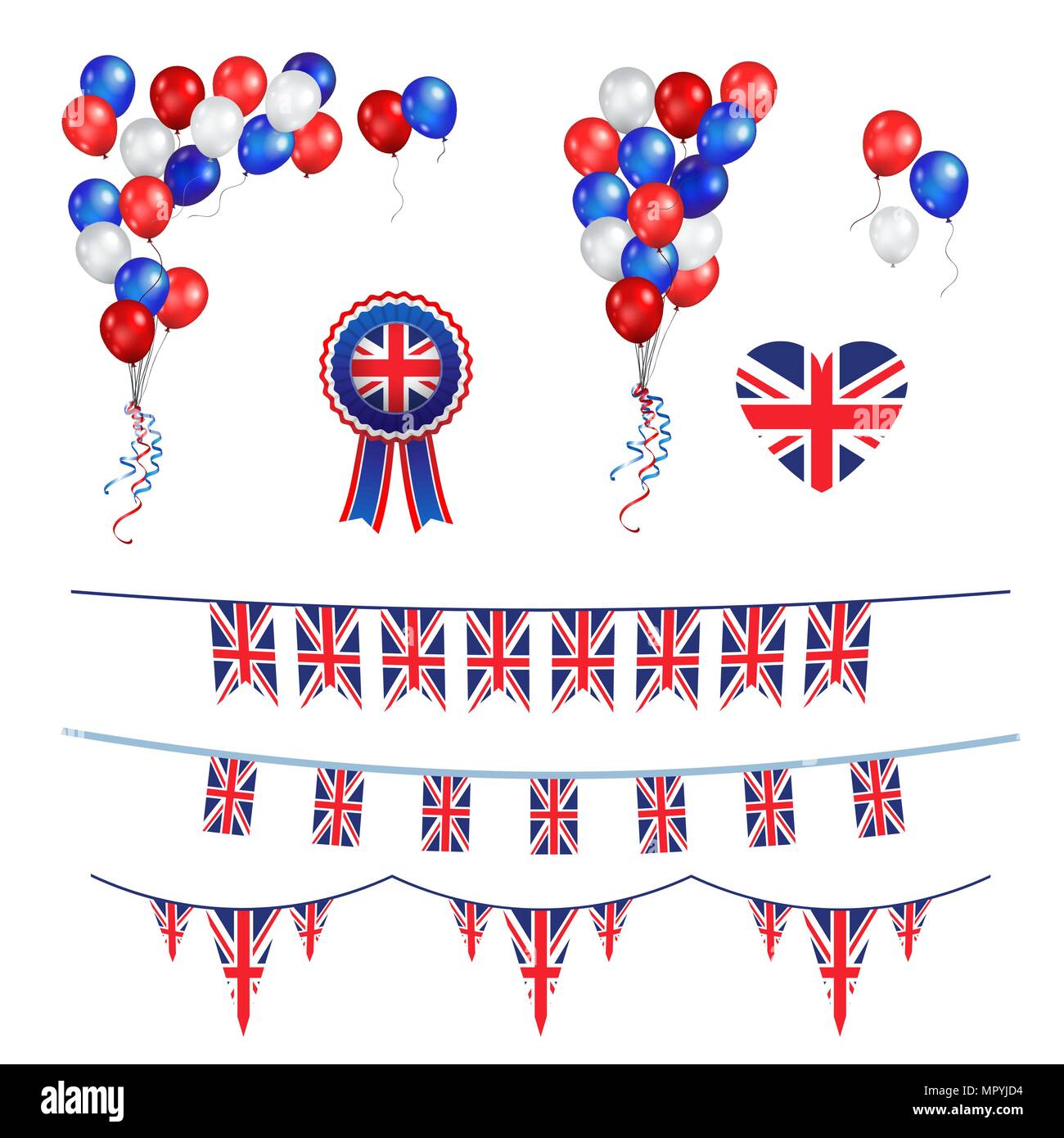 Party with bunting balloons Stock Vector Images - Alamy