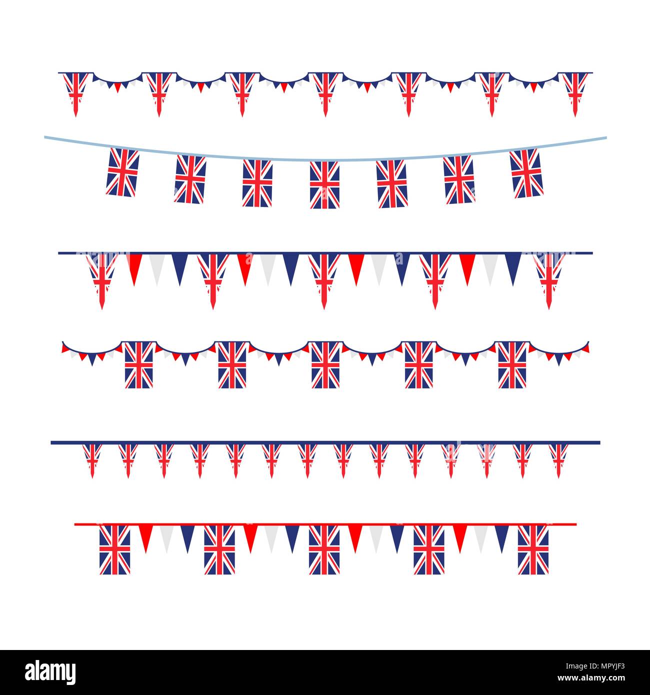 Union Jack flag banners set Stock Vector Image & Art - Alamy