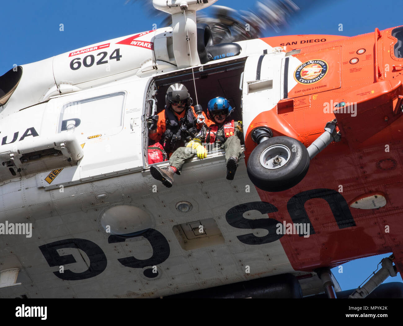 An aircrew from Air Station San Diego is participating in cliff rescue ...