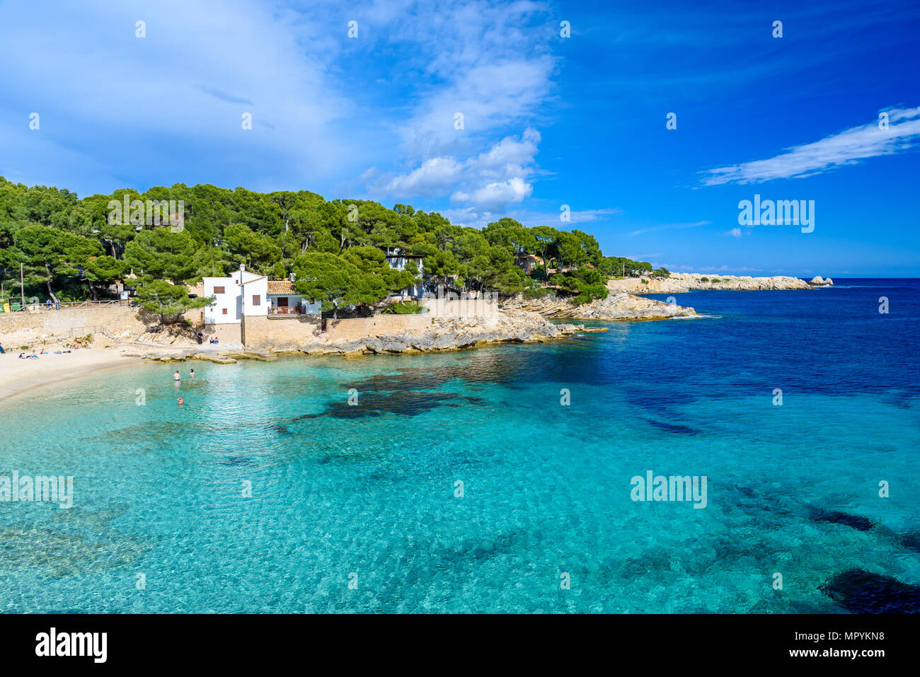 Cala Gat at Ratjada, Mallorca - beautiful beach and coast Stock Photo ...