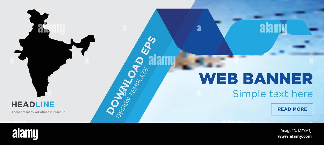 india map concept horizontal webpage banner template design on abstract ...