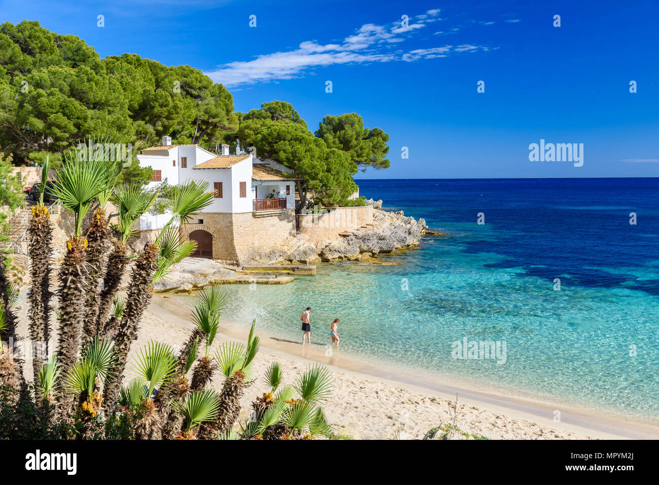 Cala Gat at Ratjada, Mallorca - beautiful beach and coast Stock Photo ...