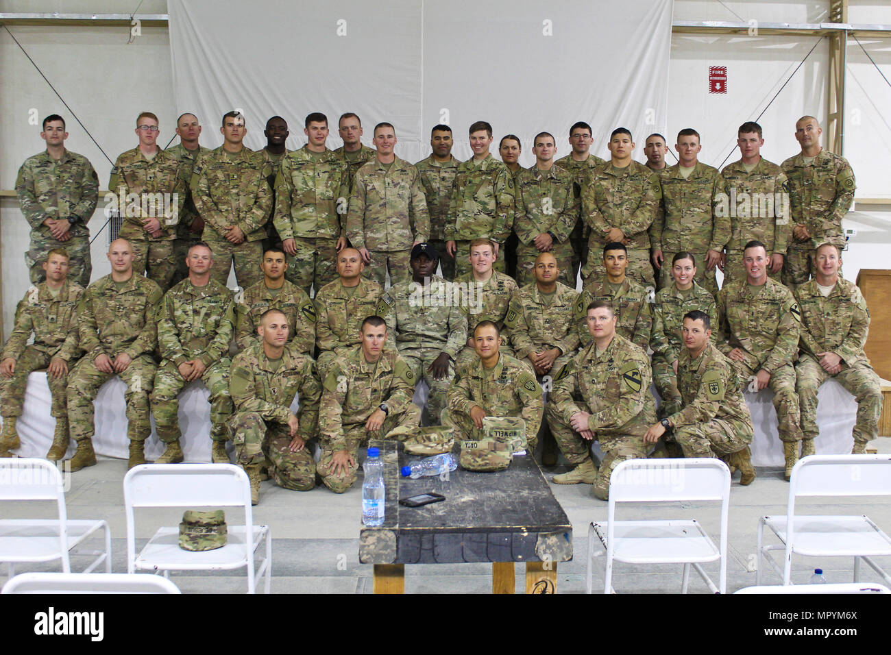 Soldiers pose after graduating from a Rappel Master Course at Camp ...