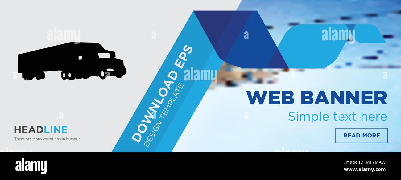 semi truck concept horizontal webpage banner template design on ...