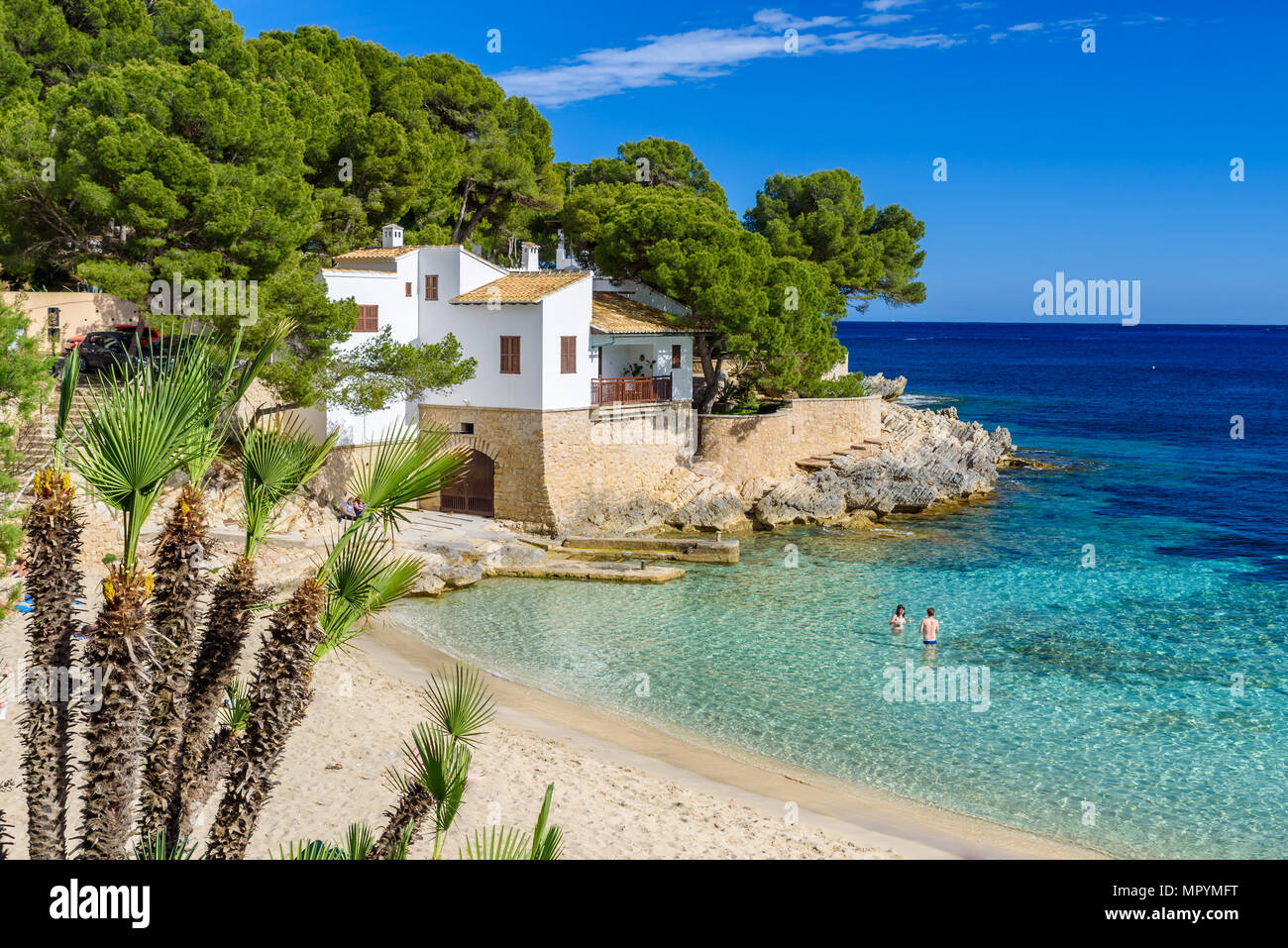 Cala Gat at Ratjada, Mallorca - beautiful beach and coast Stock Photo ...