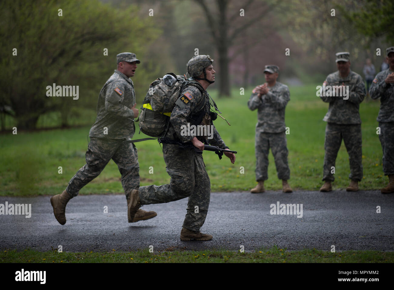 Maine Army National Guard Soldier Sergeant Jared Smith crosses the ...