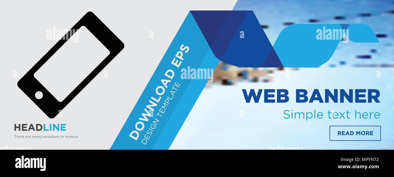 cell phone concept horizontal webpage banner template design on ...