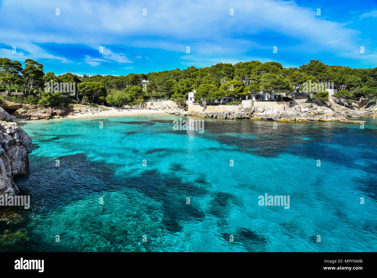 Cala Gat at Ratjada, Mallorca - beautiful beach and coast Stock Photo ...