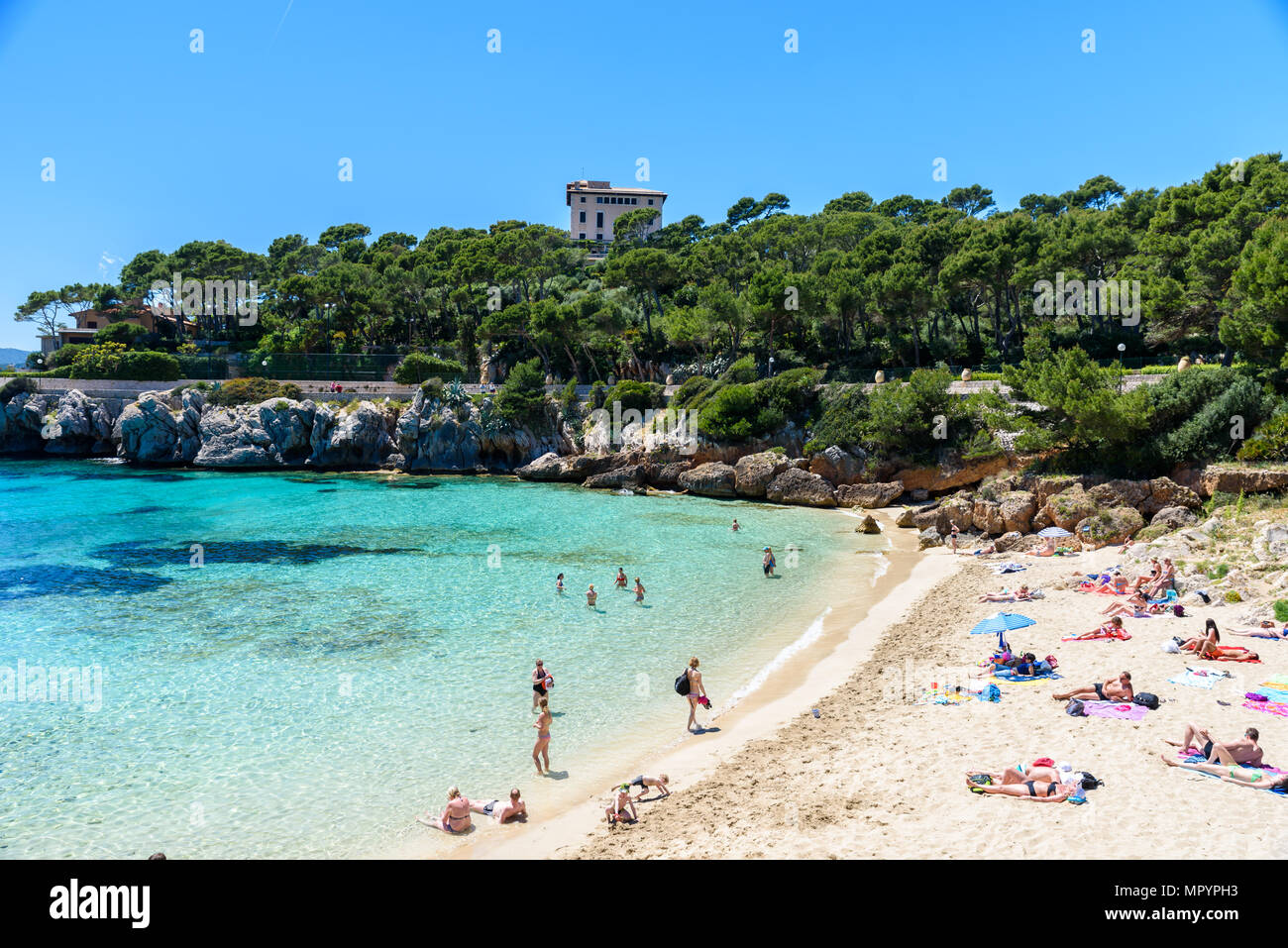 Cala Gat at Ratjada, Mallorca - beautiful beach and coast Stock Photo ...