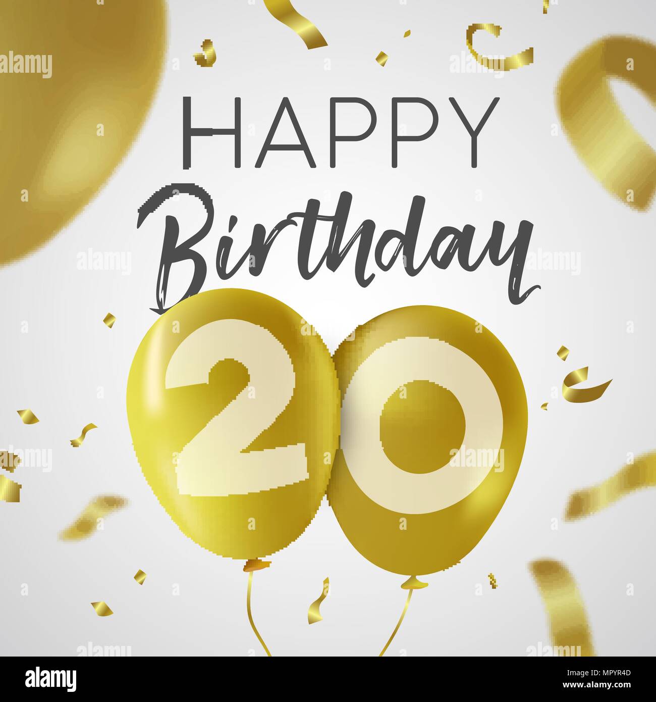 Happy birthday card 20th birthday hi-res stock photography and images ...