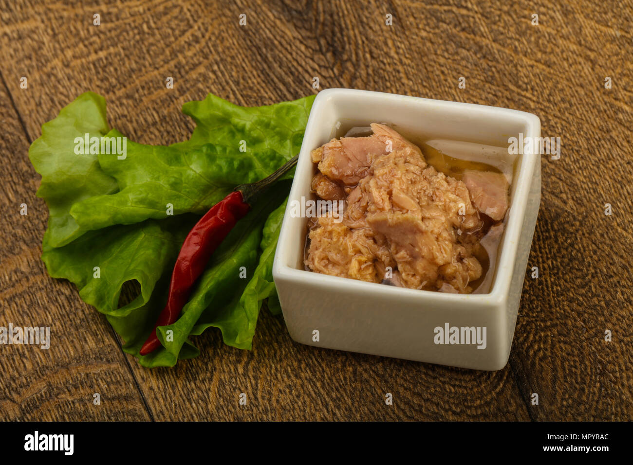 Canned tuna fish in the bowl ready for cooking Stock Photo - Alamy