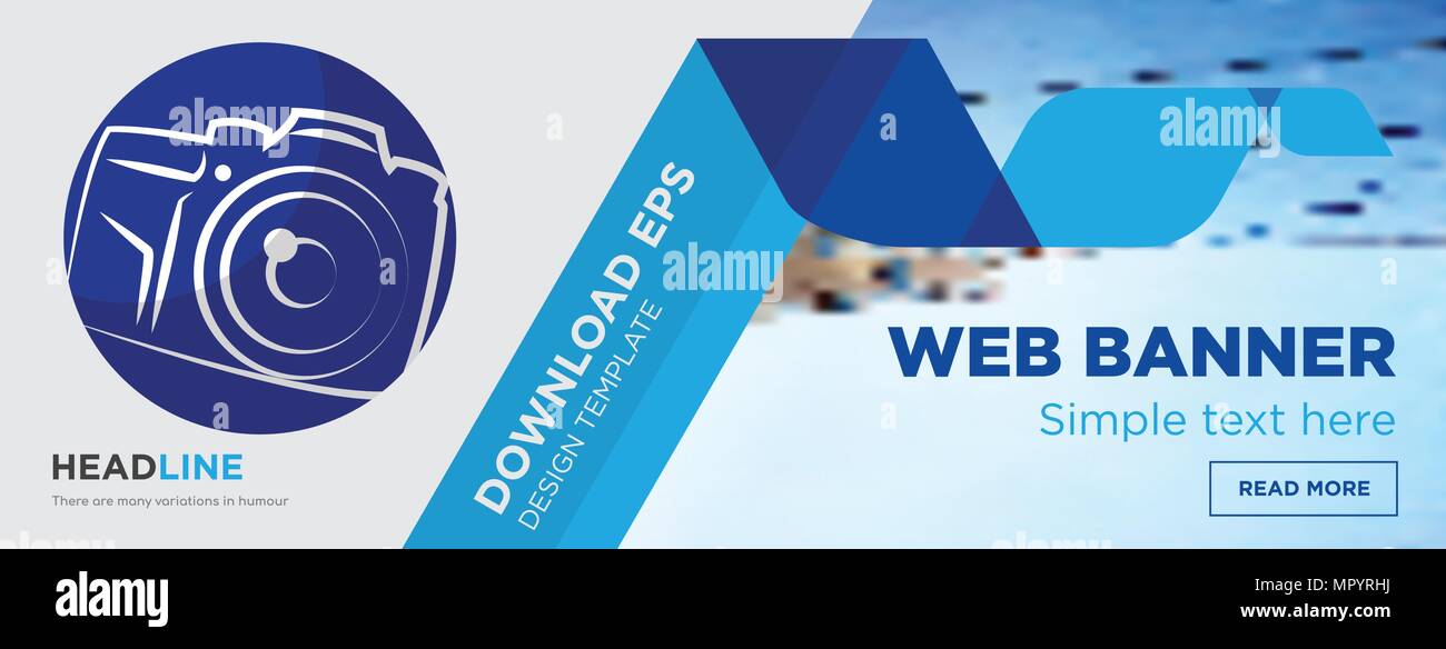 photography camera concept horizontal webpage banner template design on ...