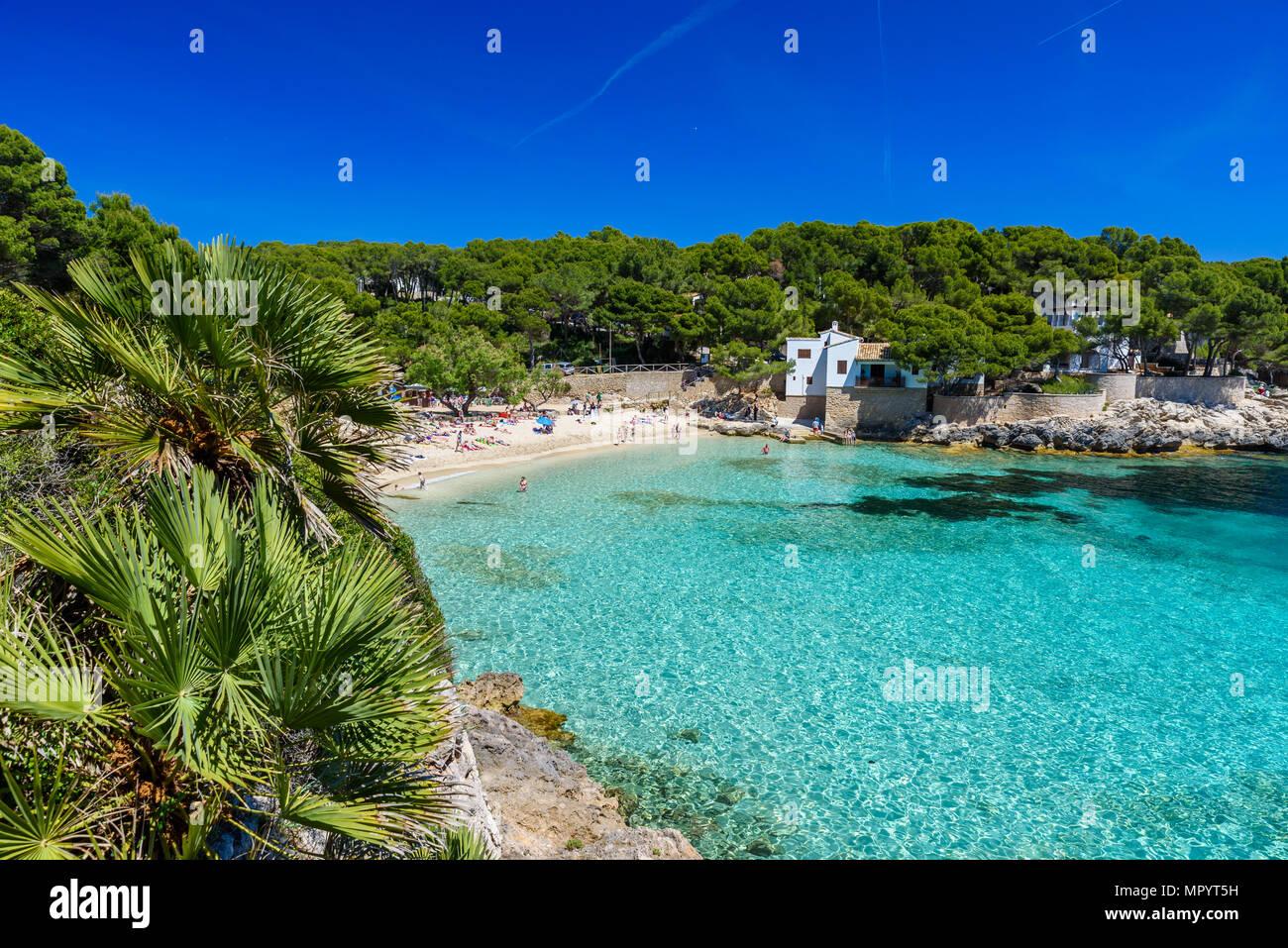 Cala Gat at Ratjada, Mallorca - beautiful beach and coast Stock Photo ...
