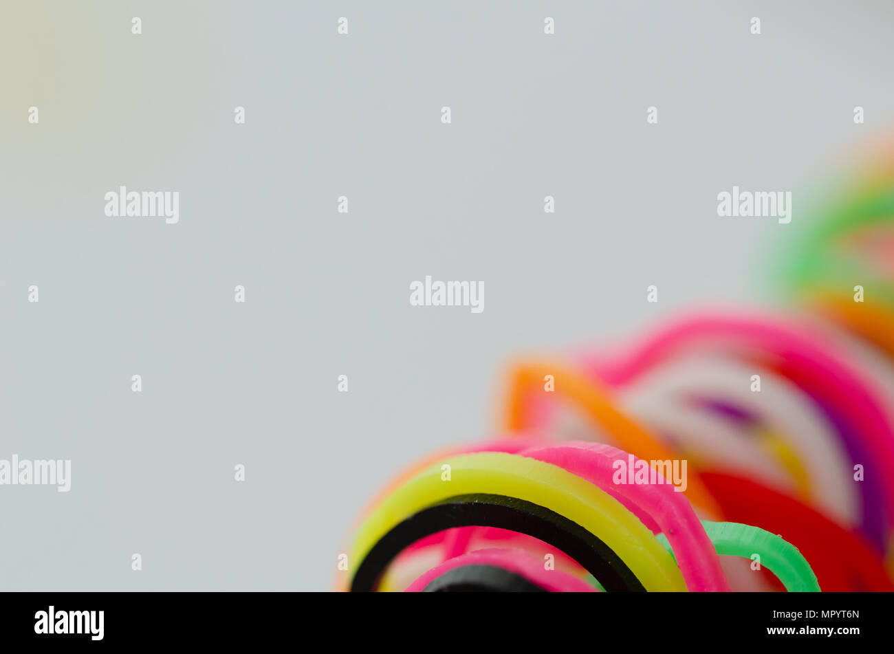 Various colorful plastic tires,selective clarity,white background Stock ...