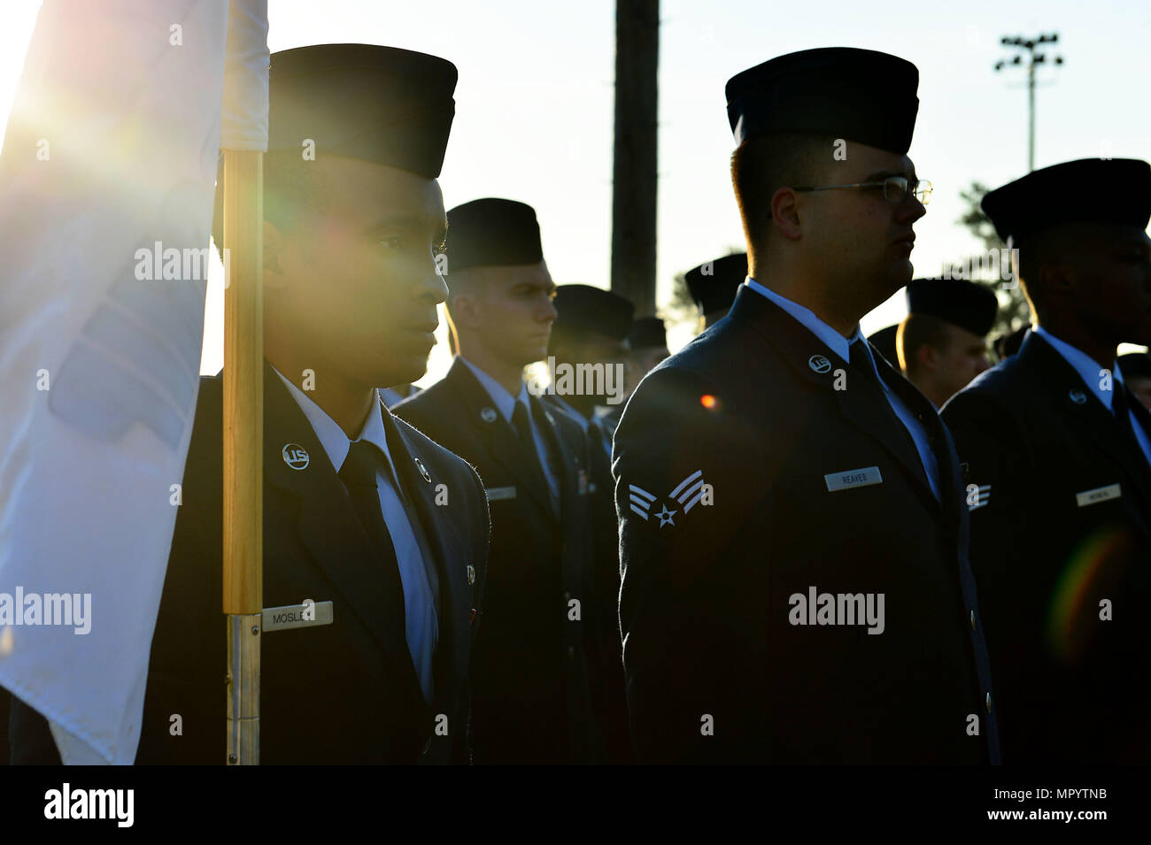 U.S. Airmen assigned to the Senior Master Sgt. David B. Reid Airman ...