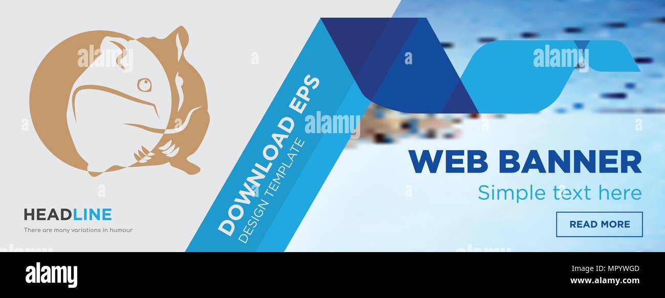 hamster concept horizontal webpage banner template design on abstract ...