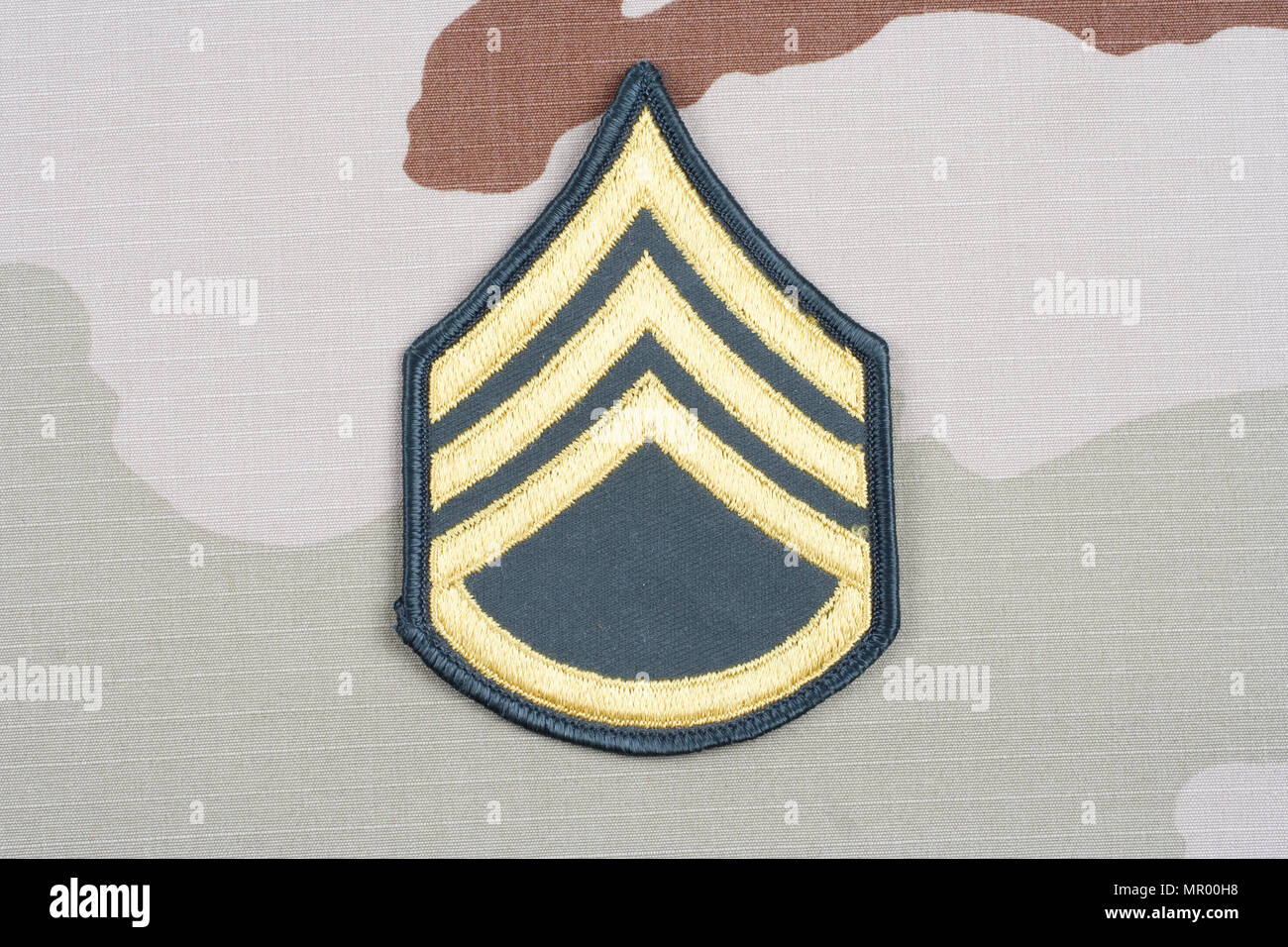 KIEV, UKRAINE - May 18, 2015. US ARMY Staff Sergeant rank patch on ...