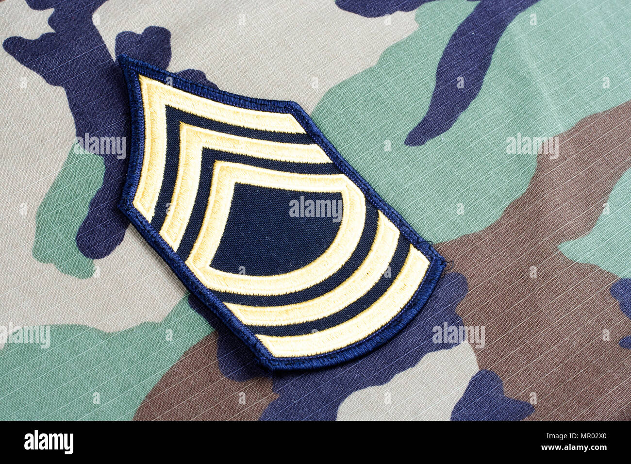 KIEV, UKRAINE - June 6, 2015. US ARMY Master Sergeant rank patch on ...