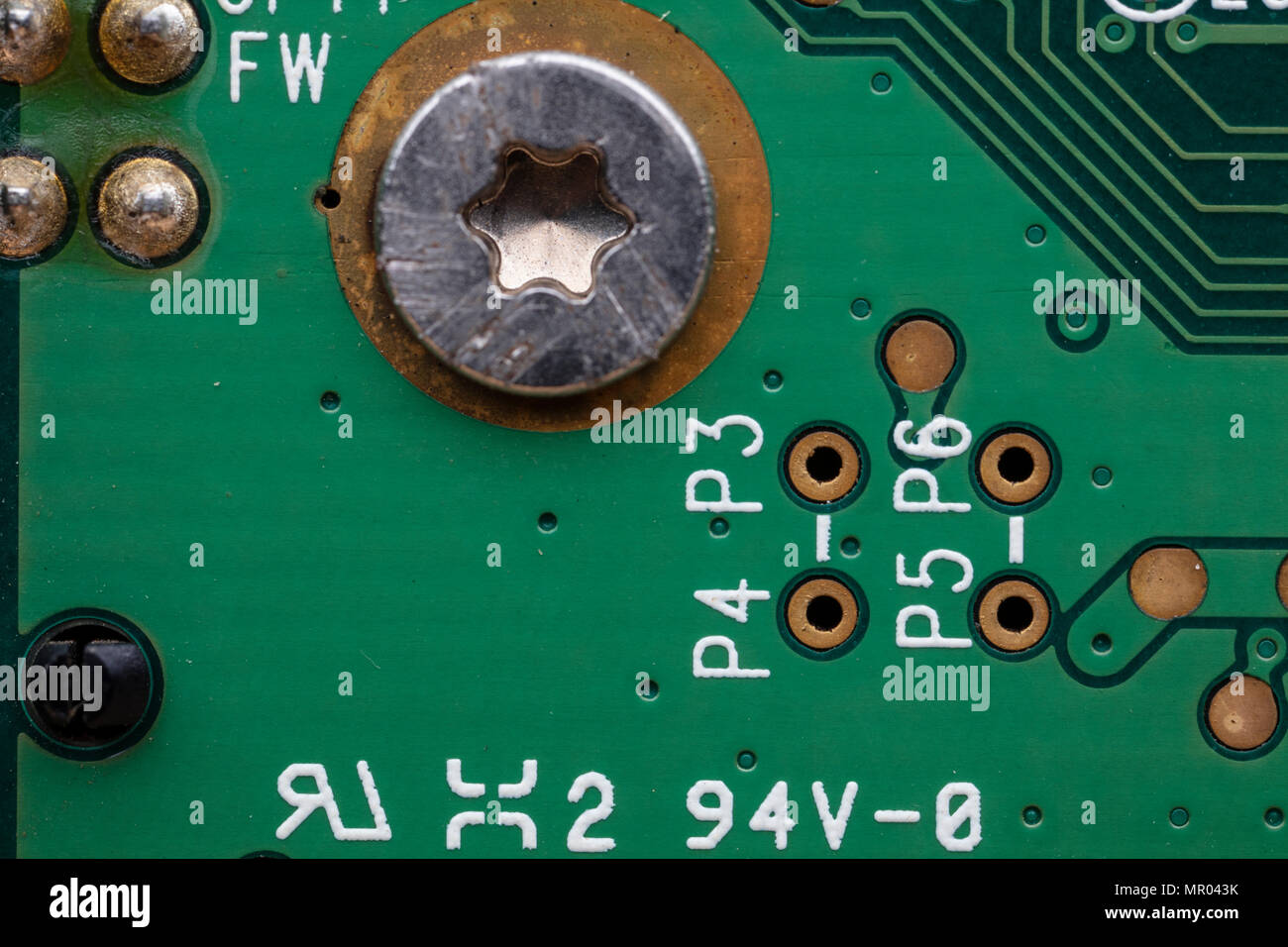 Macro photography electronics motherboard detail hi-res stock ...